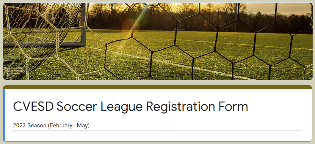 REGISTRATION IS NOW OPEN – CVESD SOCCER LEAGUE